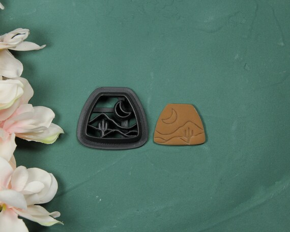 DESERT STAMP TRAPEZOID // Clay Cutter Stamp Desert Stamp - Etsy