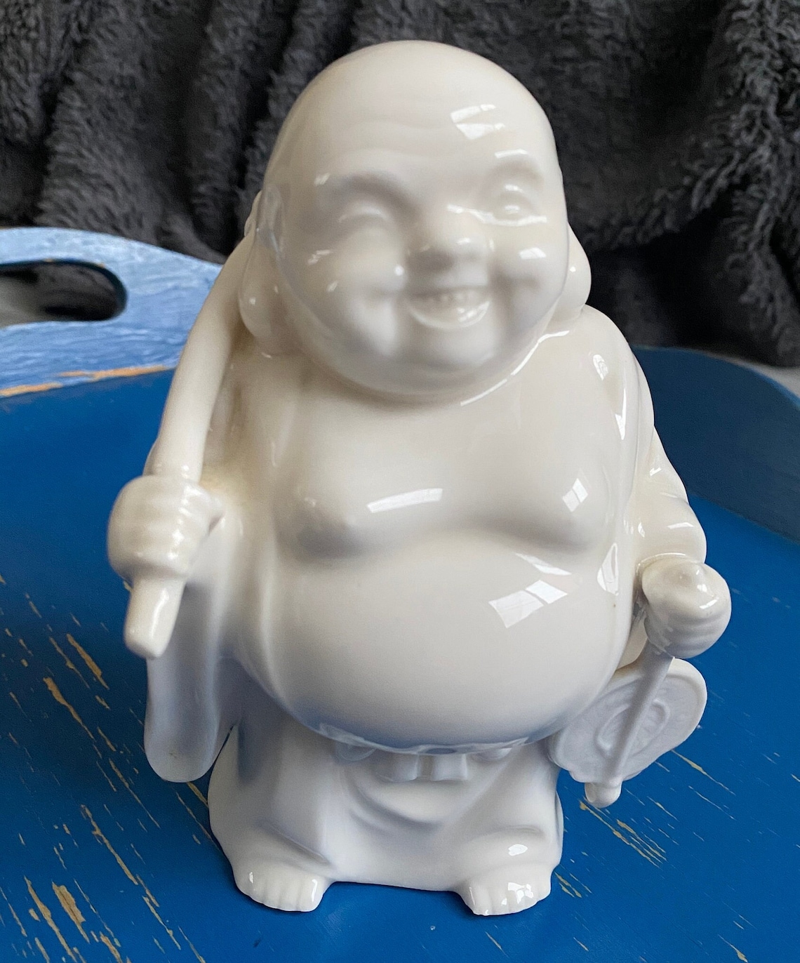 Vintage Ardalt White Porcelain Laughing Buddha Figurine Made in Japan ...