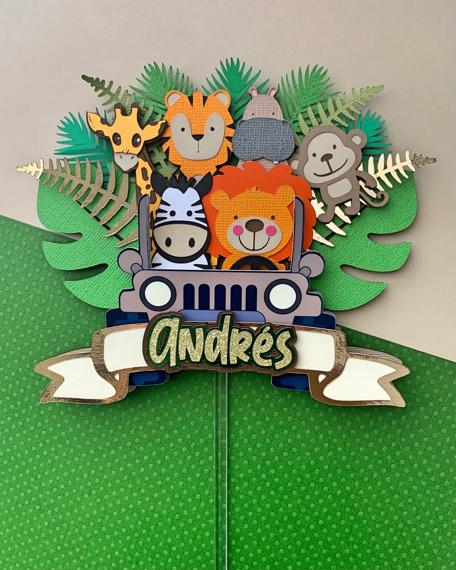 Safari Animals Cake Topper Jungle Birthday Cake Topper - Etsy UK