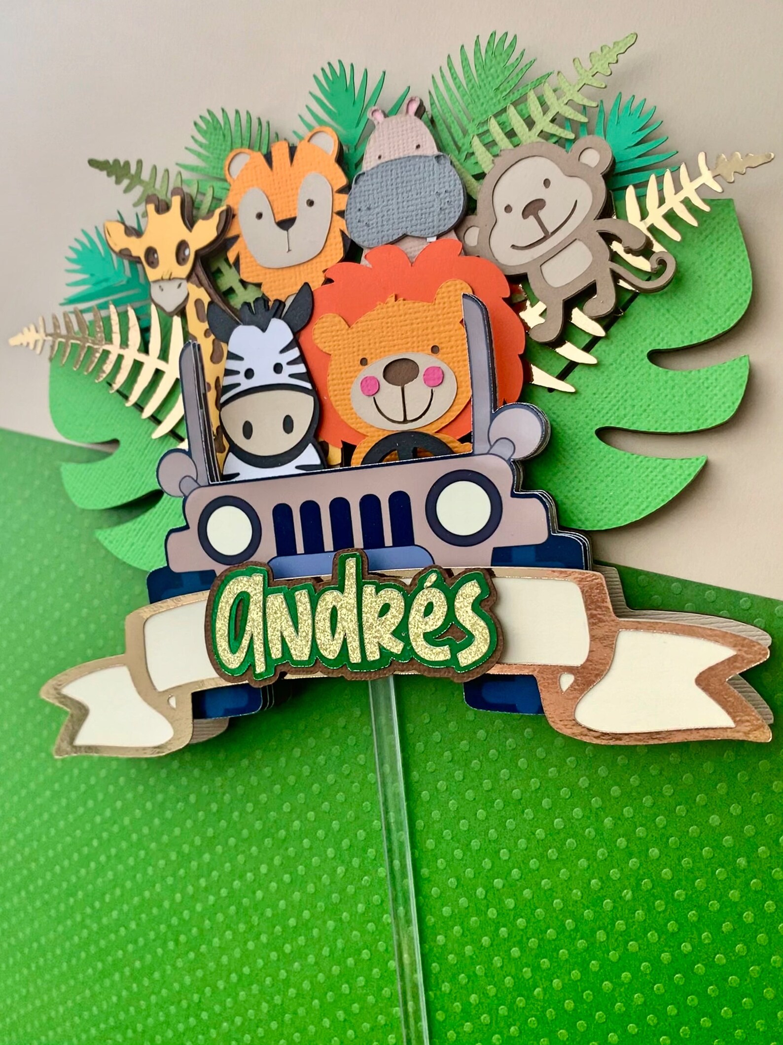 Safari Animals Cake Topper Jungle Birthday Cake Topper - Etsy UK