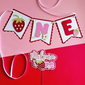 Strawberry High Chair Banner, One Banner Strawberry Theme First ...