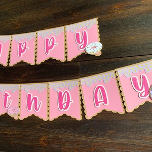 Donuts Birthday Banner, Happy Birthday Banner, Donut Theme, Donuts ...