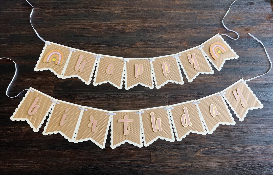 Rainbow Birthday Banner, Boho Party Decoration, Boho Rainbow Birthday ...