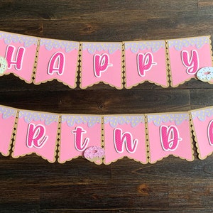 Donuts Birthday Banner, Happy Birthday Banner, Donut Theme, Donuts ...