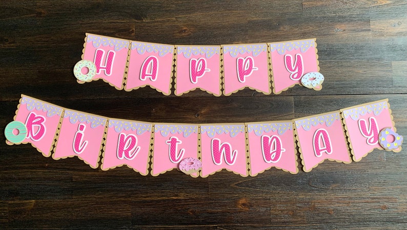 Donuts Birthday Banner Happy Birthday Banner Donut Theme - Etsy