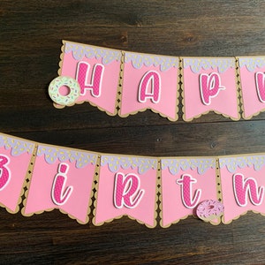 Donuts Birthday Banner, Happy Birthday Banner, Donut Theme, Donuts ...