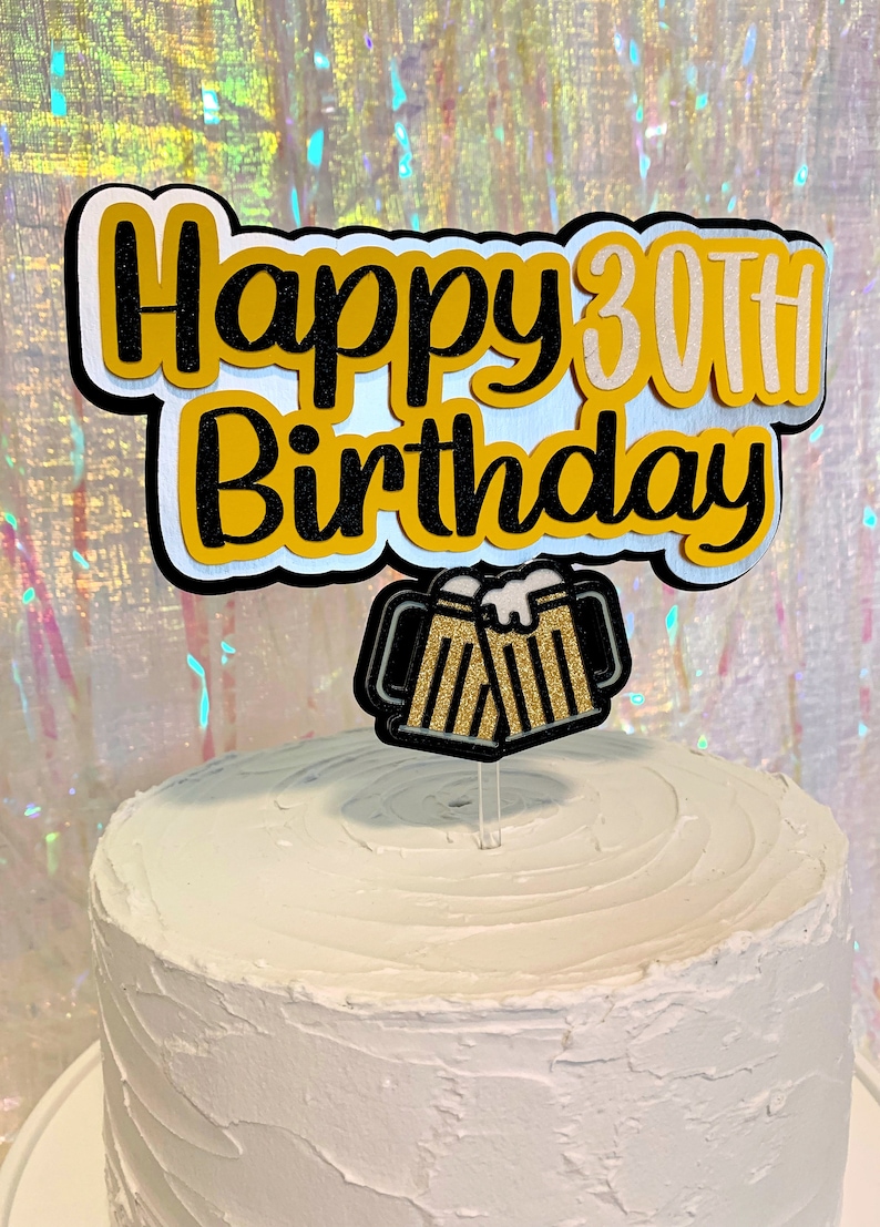 Men's Beer Birthday Cake Topper Adult Birthday Cake - Etsy