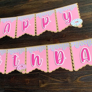 Donuts Birthday Banner, Happy Birthday Banner, Donut Theme, Donuts ...