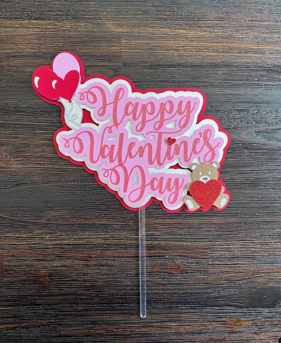 Happy Valentine's Day Cake Topper, Valentine's Party Decor, Valentines ...