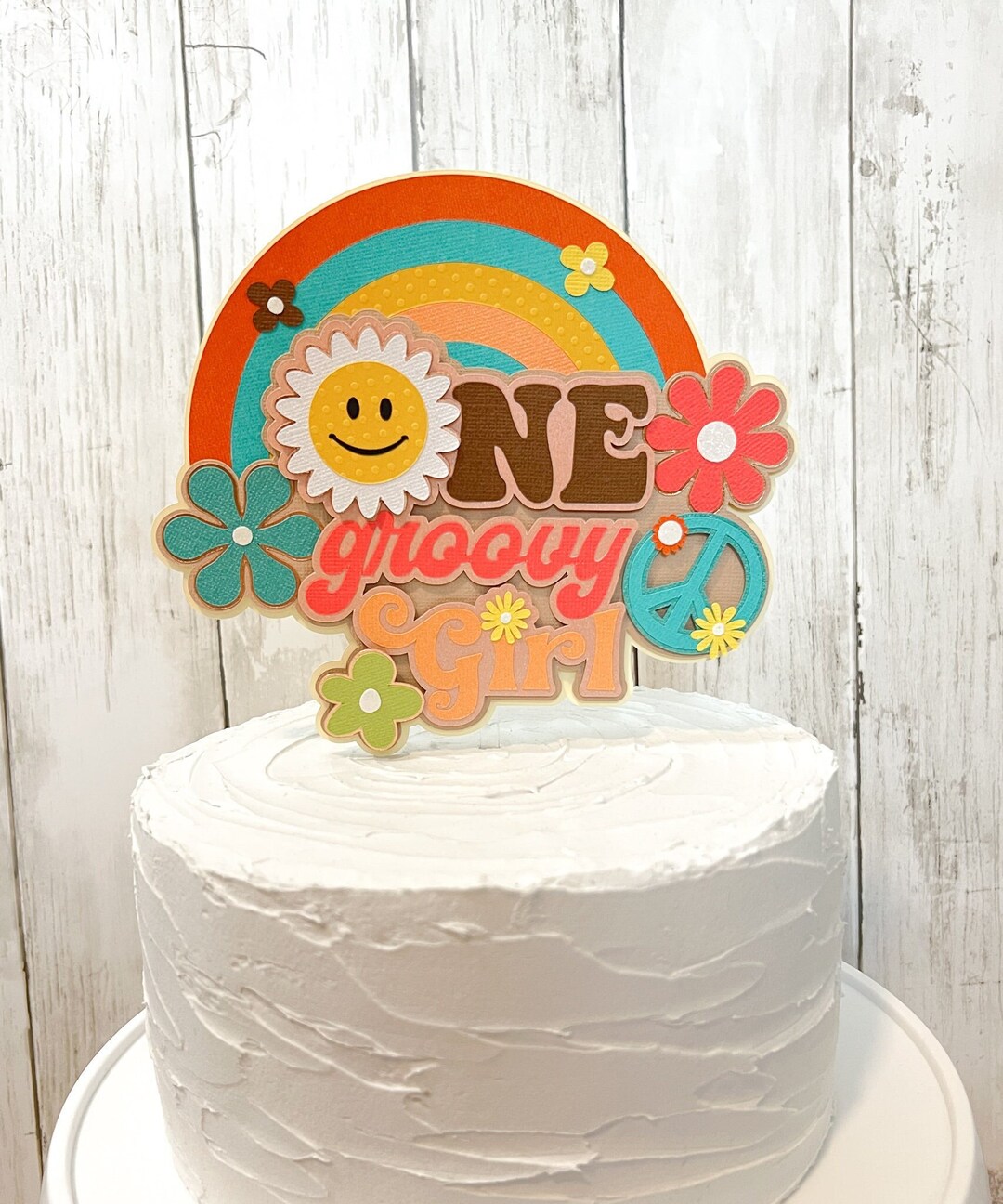 Groovy Birthday Cake Topper, One Groovy Birthday, Groovy Party Decor ...