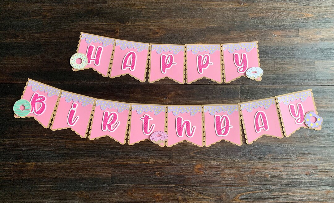 Donuts Birthday Banner, Happy Birthday Banner, Donut Theme, Donuts ...