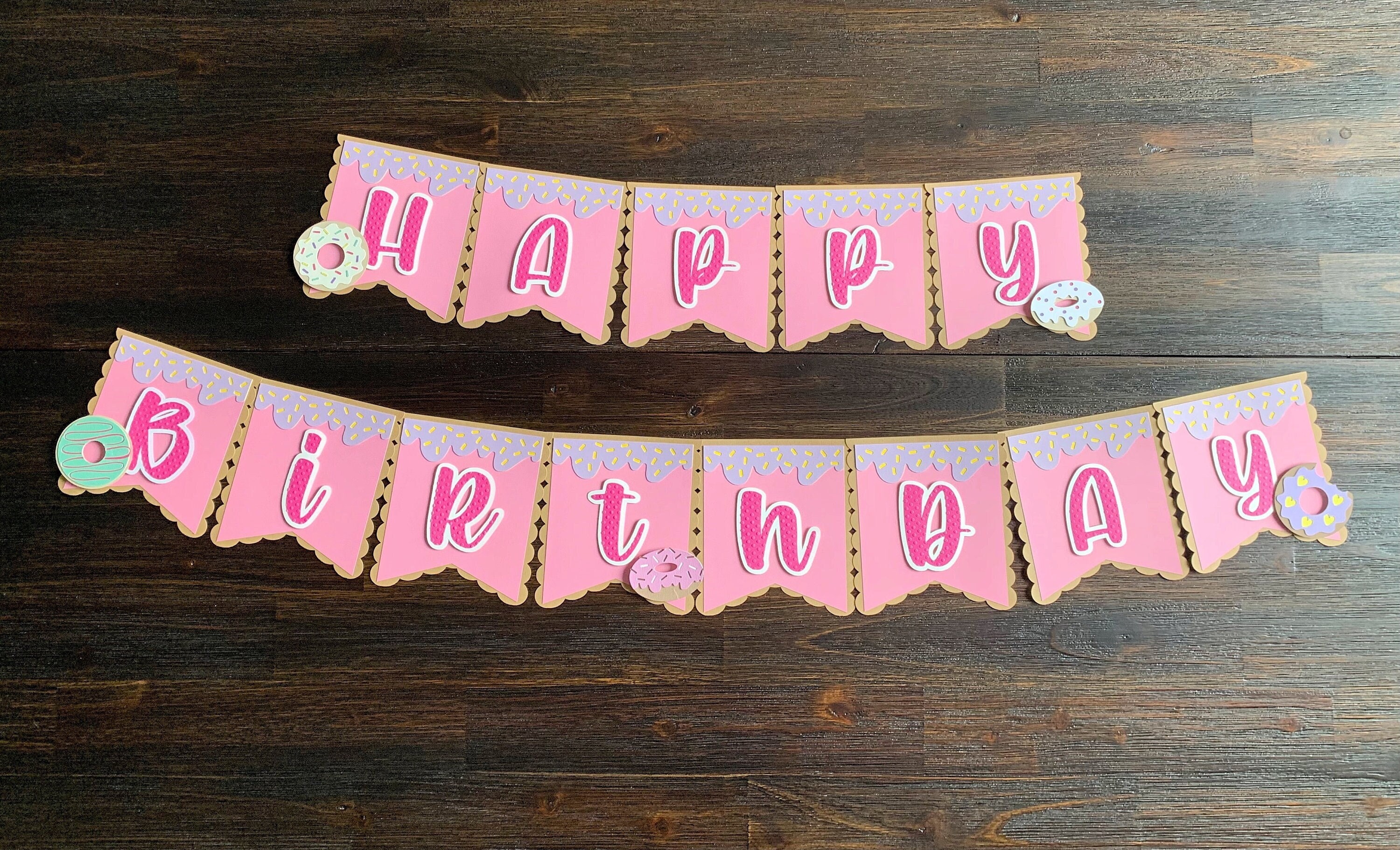 Donuts Birthday Banner Happy Birthday Banner Donut Theme - Etsy