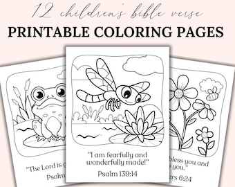 Children's Ocean Themed Bible Verse Coloring Pages - Etsy
