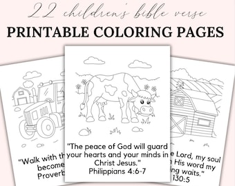 Children's Ocean Themed Bible Verse Coloring Pages - Etsy