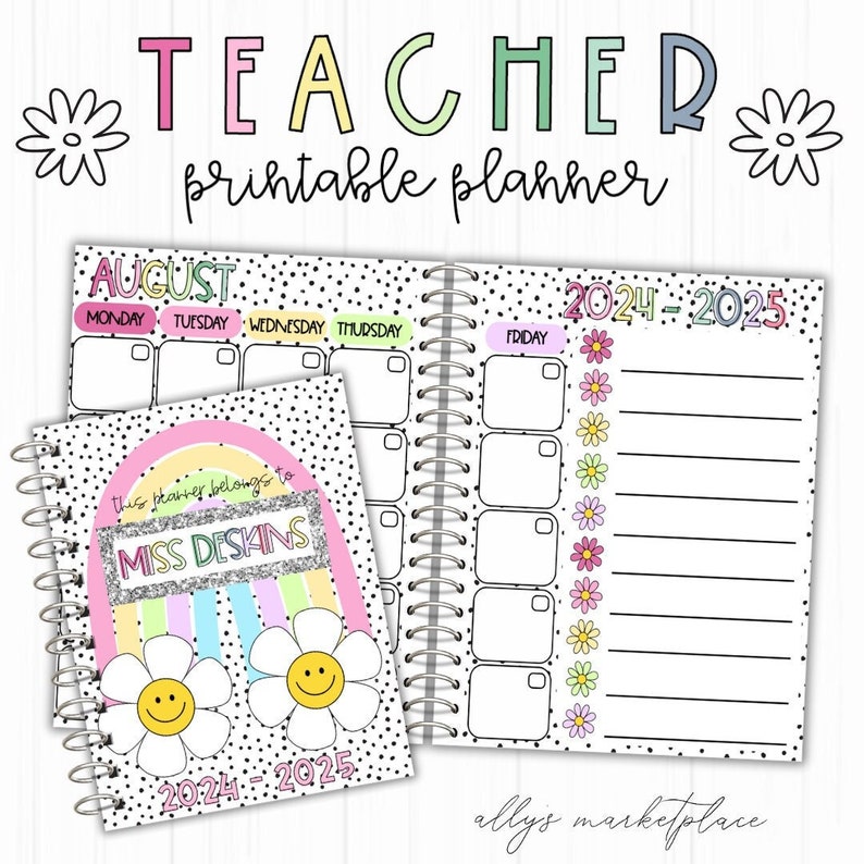 2024-2025 Teacher Planner, Printable Planner, Spotty Pastel - Etsy