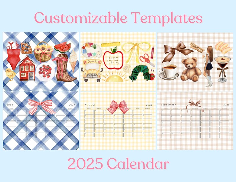 Customizable 2025 Calendar Etsy
