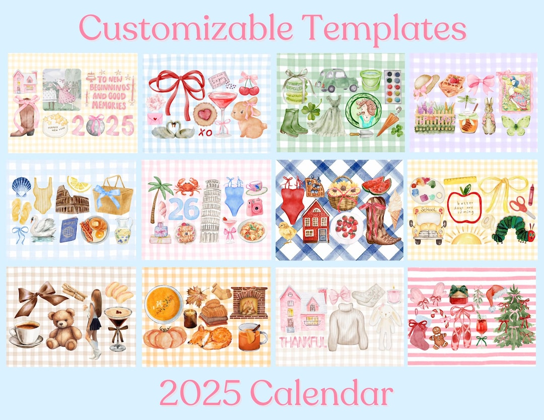 Customizable 2025 Calendar Etsy