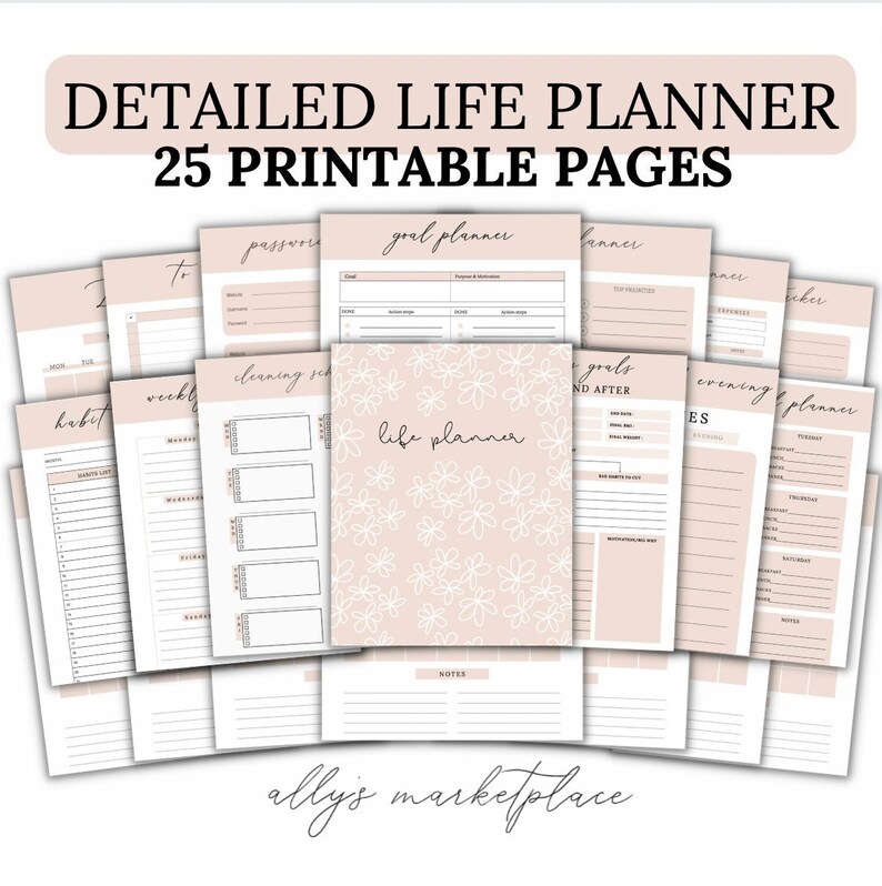 Detailed Life Planner Printable Planner Goal Setting - Etsy
