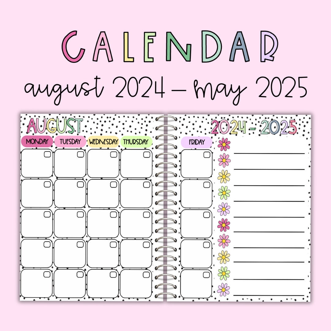 2024-2025 Teacher Planner, Printable Planner, Spotty Pastel - Etsy