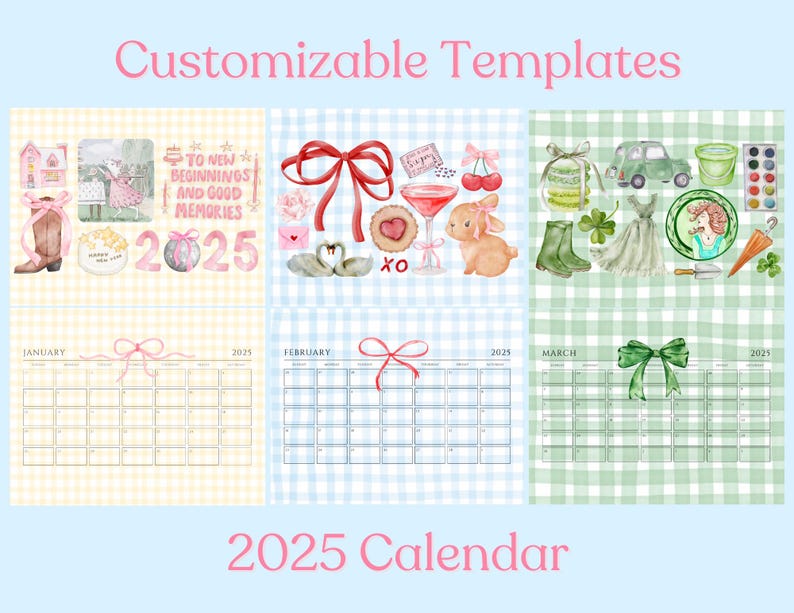 Customizable 2025 Calendar Etsy