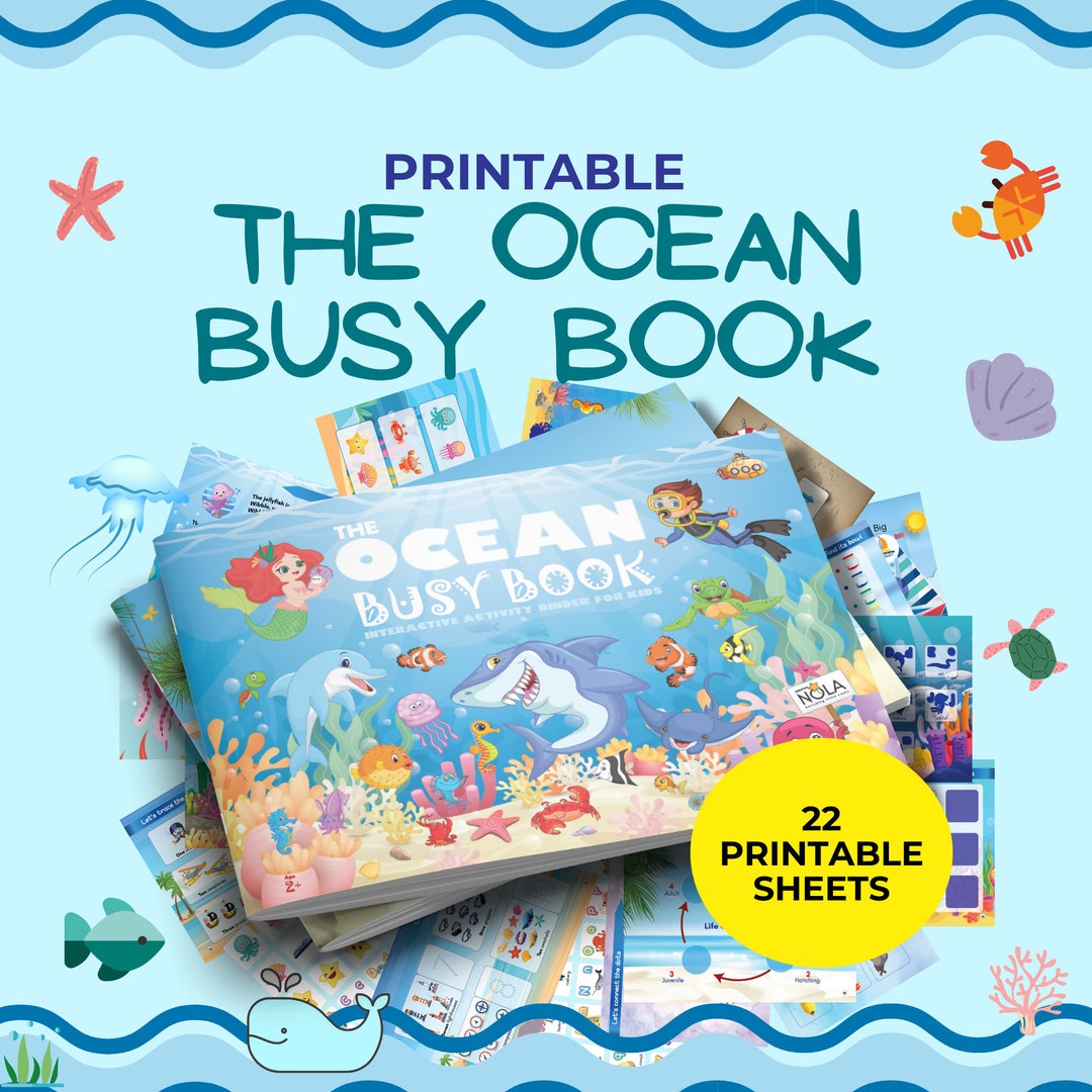 Ocean Busy Book Under Sea Theme Preschool Toddler Learning Quiet ...