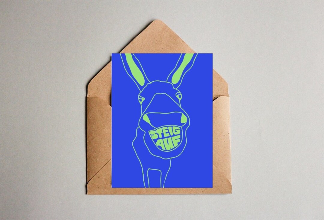 Donkey Invitation Card - Etsy
