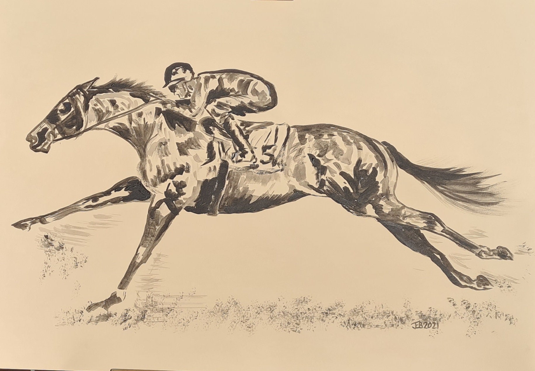 Racehorse, Racing, Galloping, Full Blast, Giclee, Limited Edition Print ...