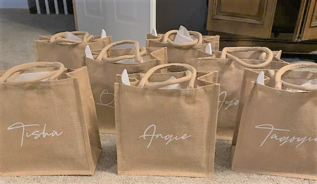 Personalised Your Text Tote Bag, Custom Logo Bag, Personalised Jute ...