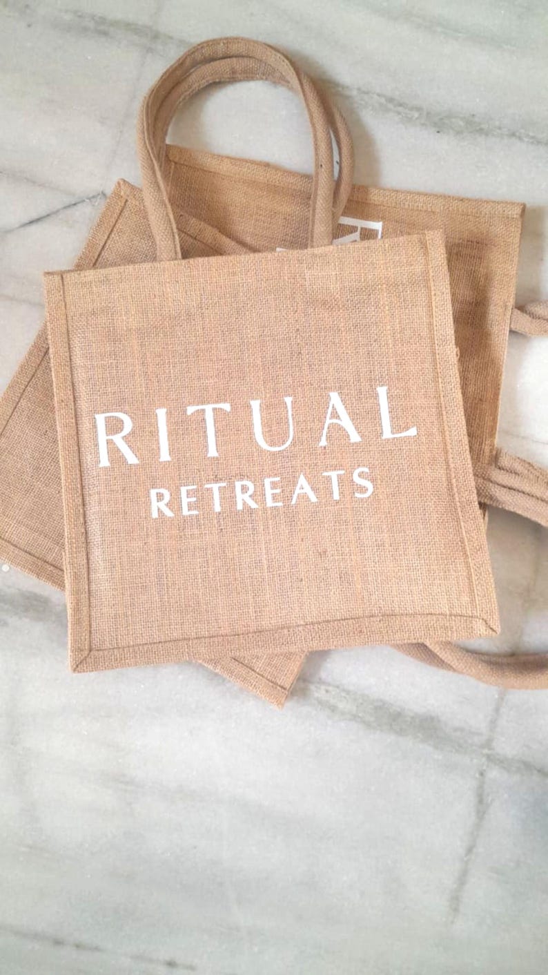 Personalised Wedding Favor Jute Shoppers With Custom Logo - Etsy