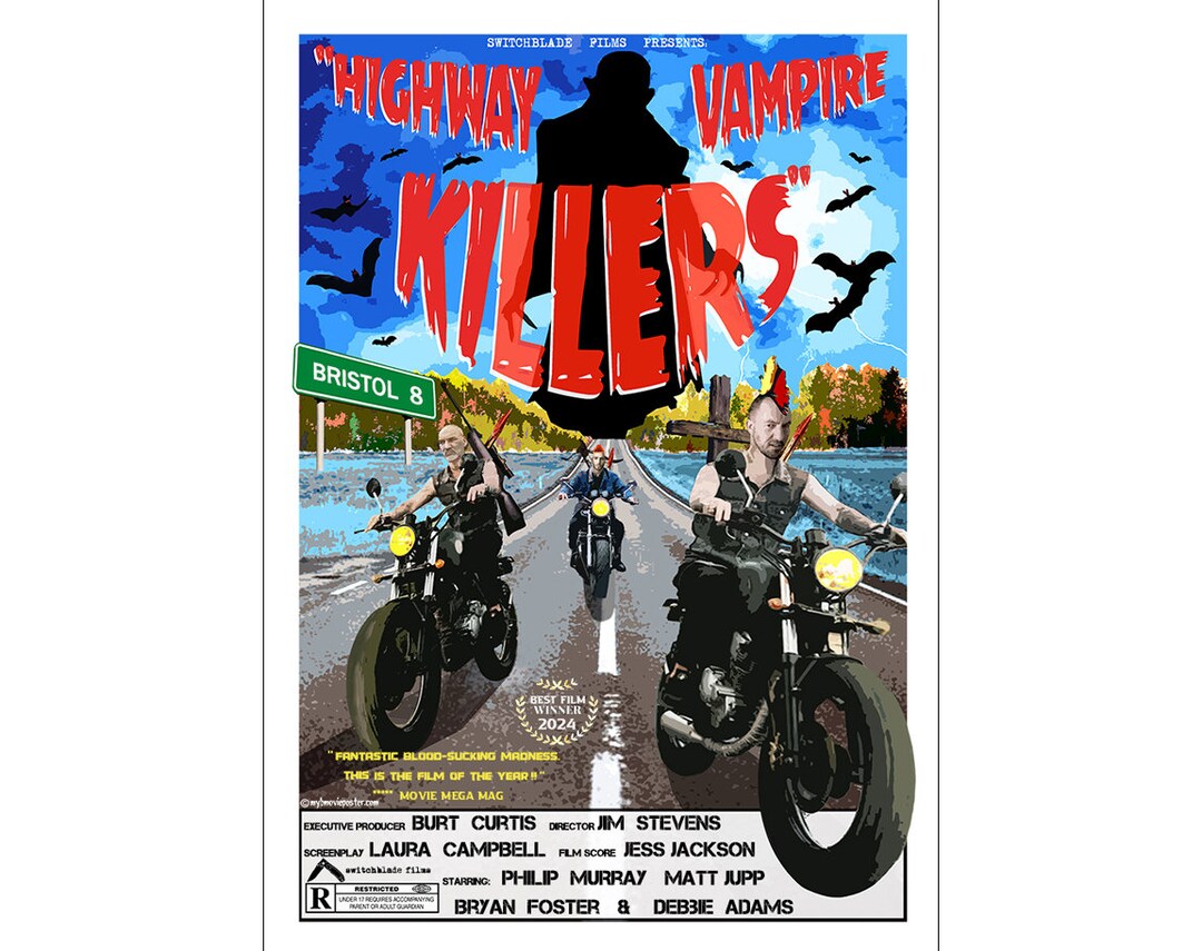 Personalised Movie Poster. "highway Vampire Killers". Fun Wall Art Gift ...