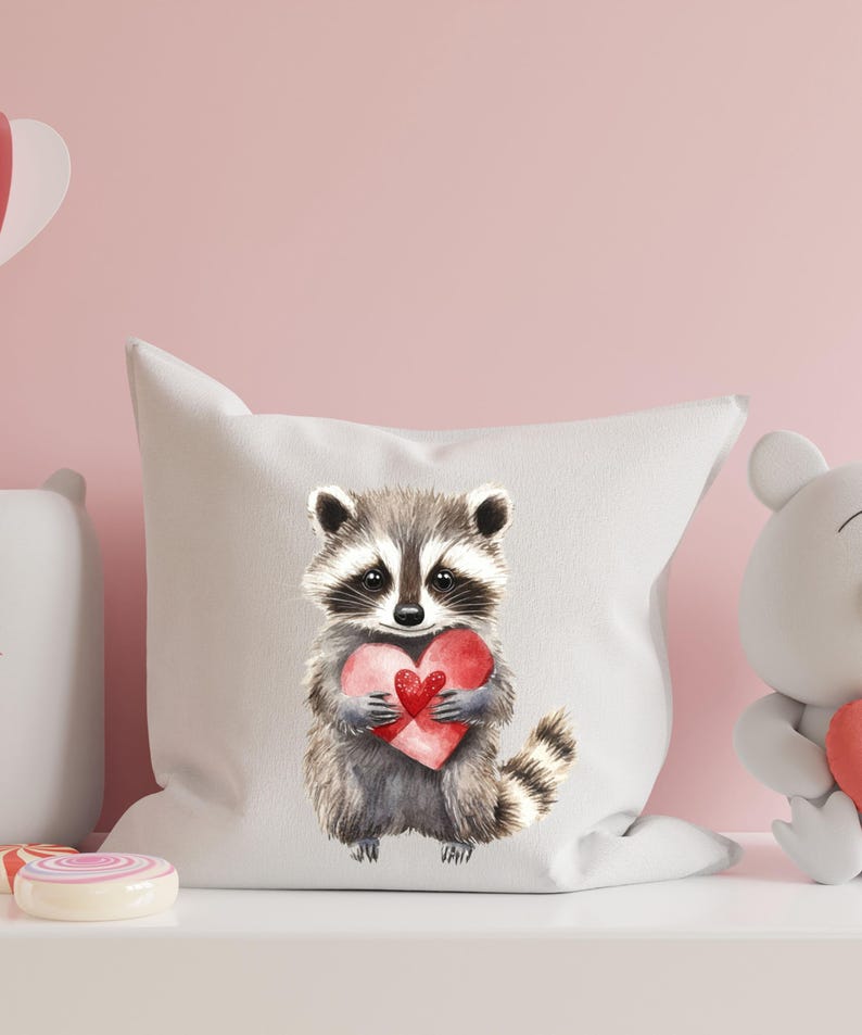 18 Valentine Racoon Bundle PNG Design , Valentine Heart Design ...