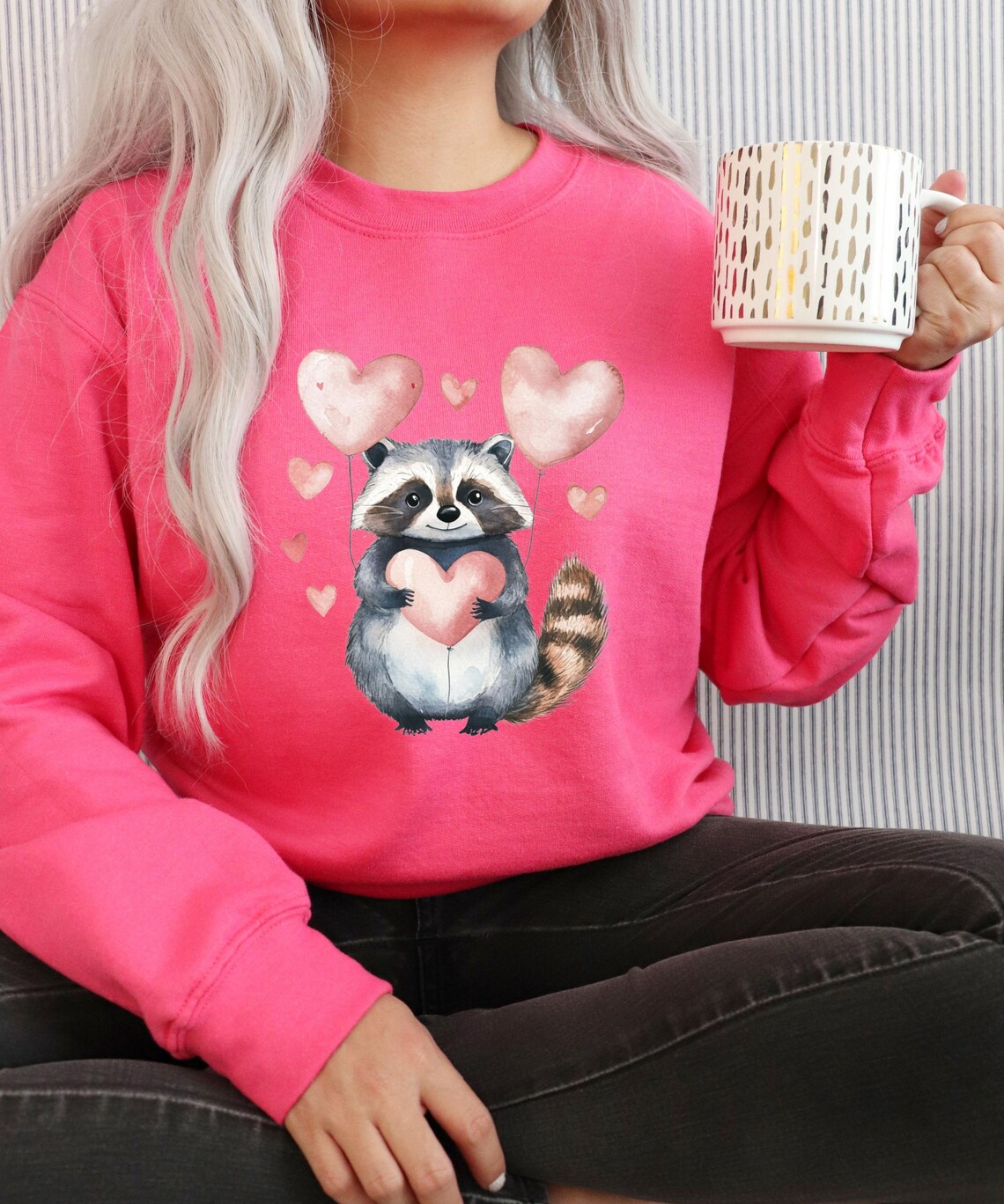 18 Valentine Racoon Bundle PNG Design , Valentine Heart Design ...