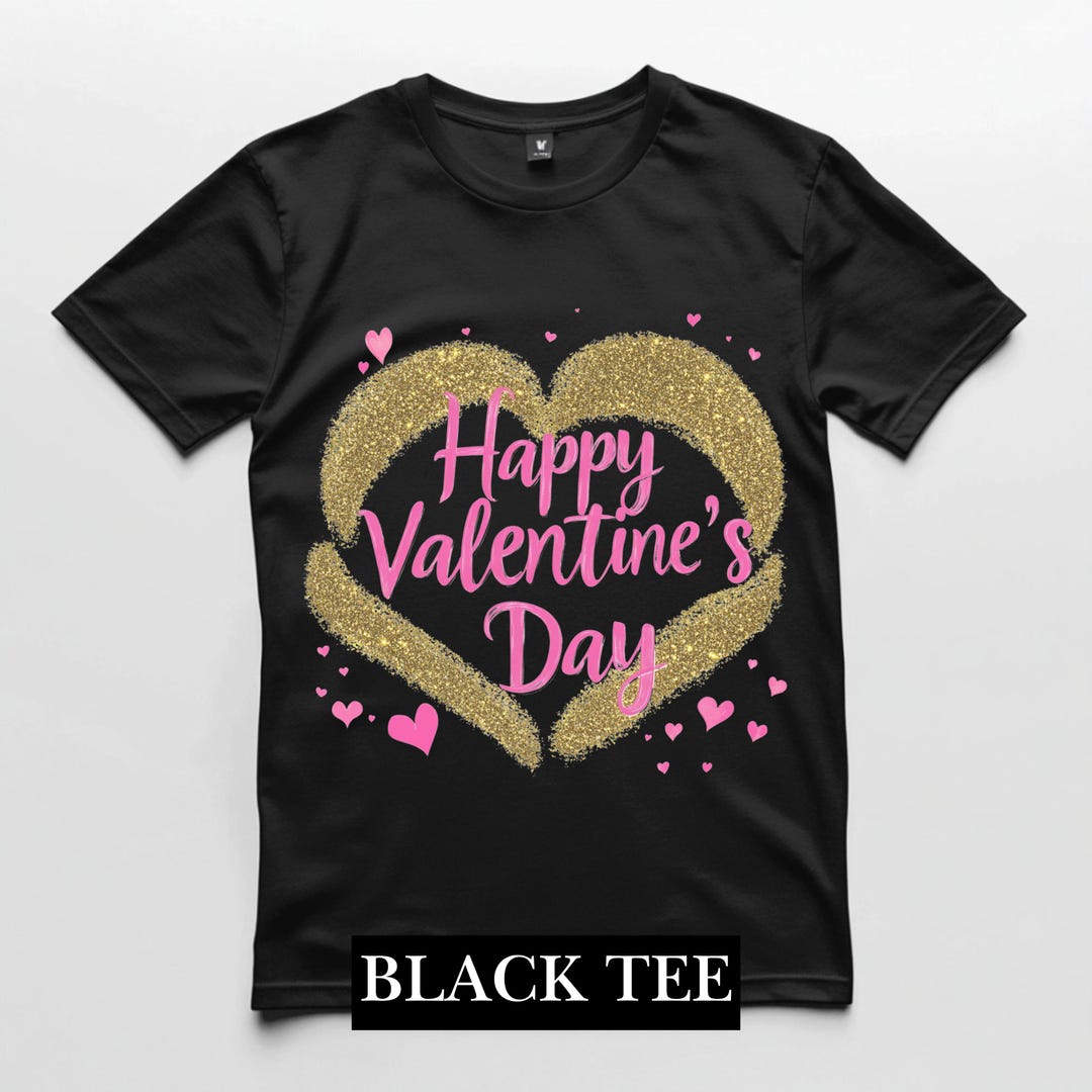 Valentines Day Gold Glitter Pink Hearts and Letter PNG - Etsy