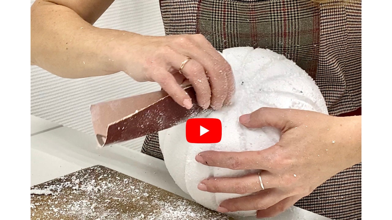 Artificial Pumpkin, DIY Halloween Decor, Styrofoam Pumpkin Video ...