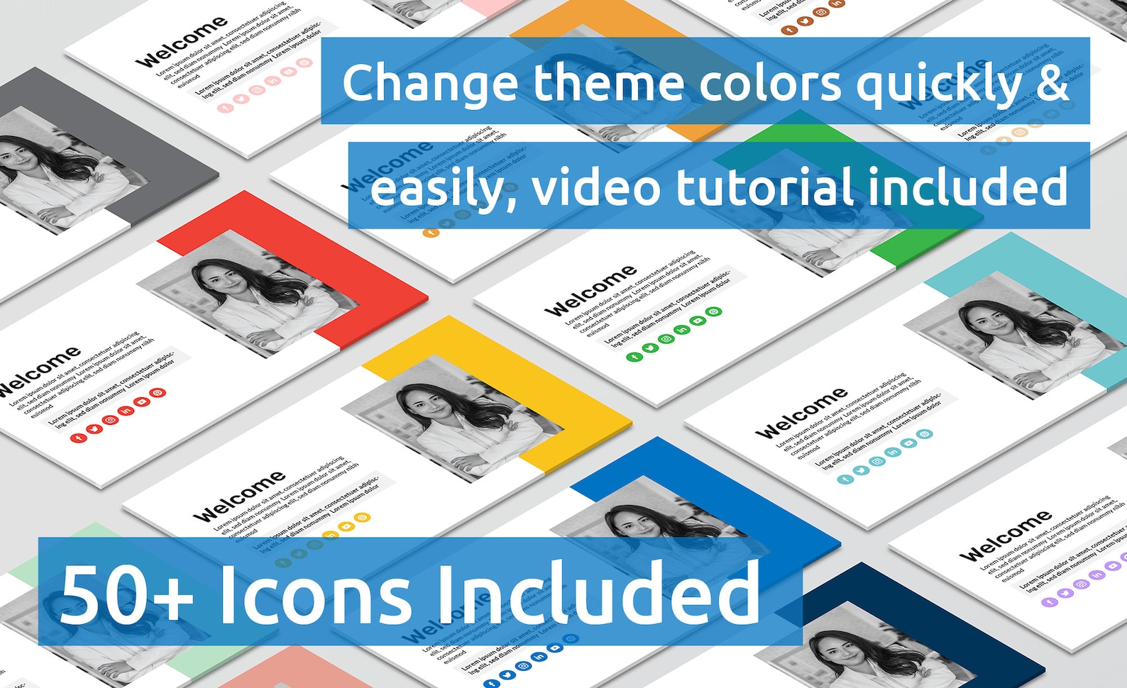Minimal Modern Powerpoint Presentation Template Light Blue, Clean ...