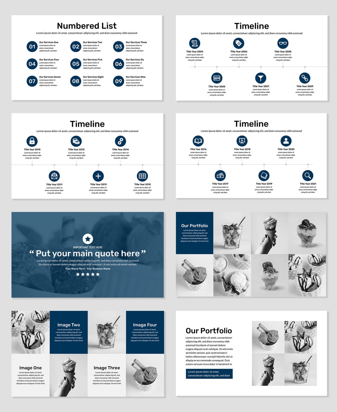 Minimal Modern Canva Slides Presentation Template Navy Dark Blue Clean 
