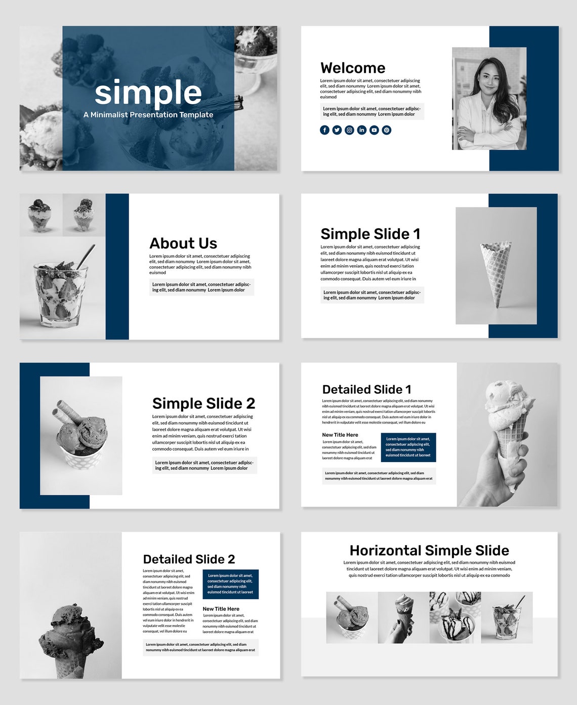 Minimal Modern Canva Slides Presentation Template Navy Dark Blue, Clean ...