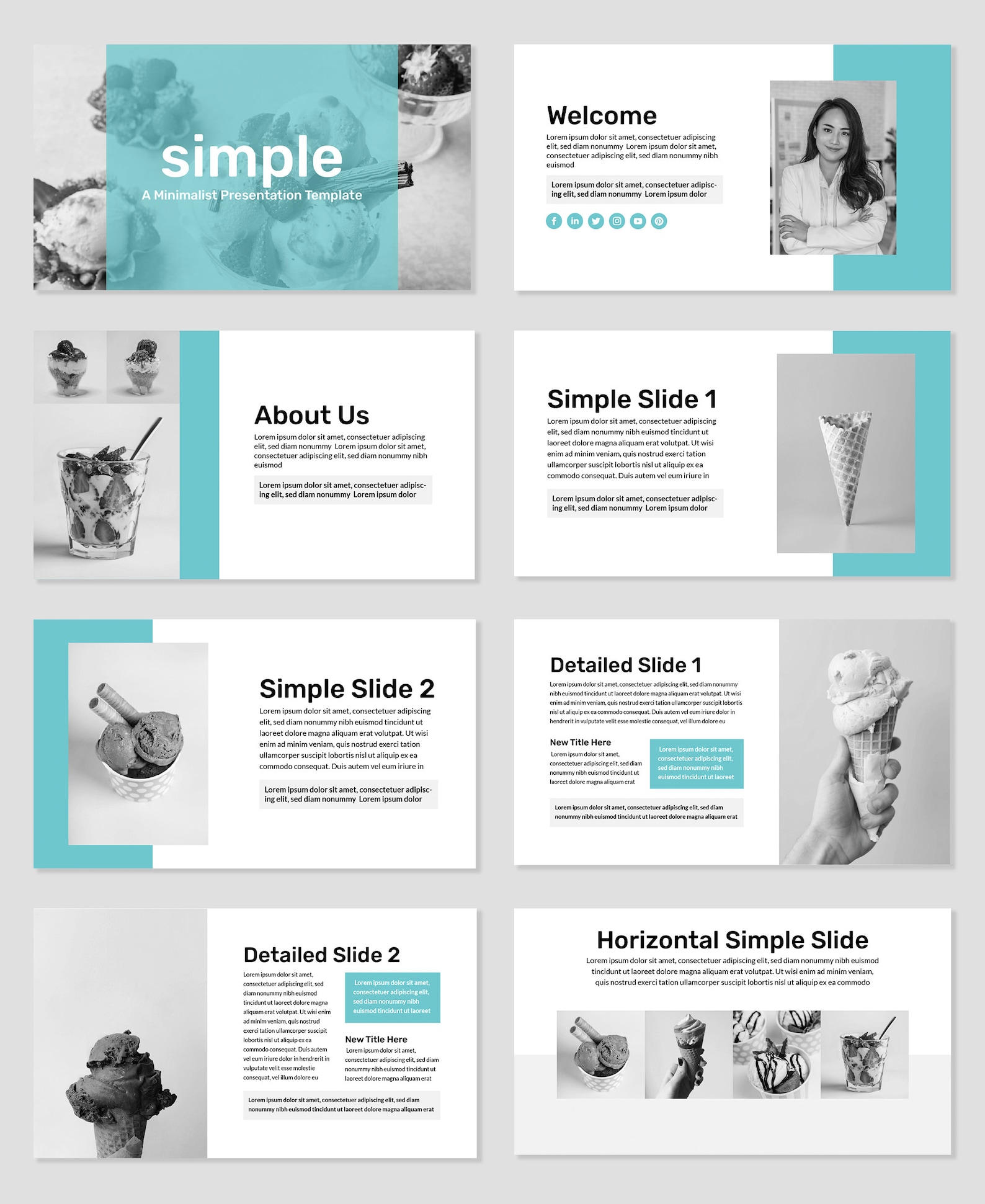 Minimal Modern Powerpoint Presentation Template Light Blue, Clean ...