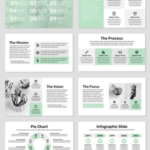 Minimal Modern Canva Slides Presentation Template Green, Clean Business ...