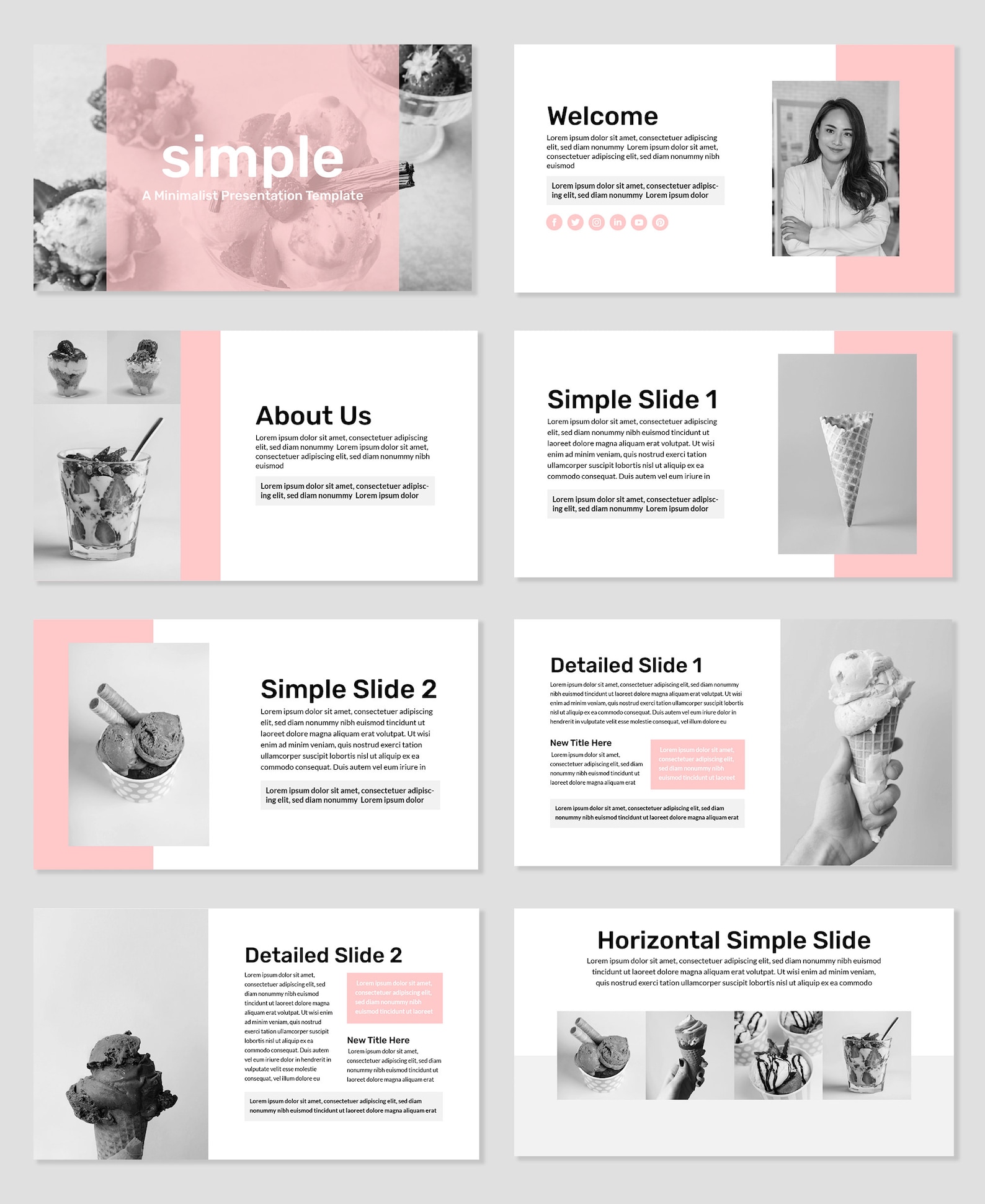 Minimal Modern Canva Slides Presentation Template Pink, Clean Business ...