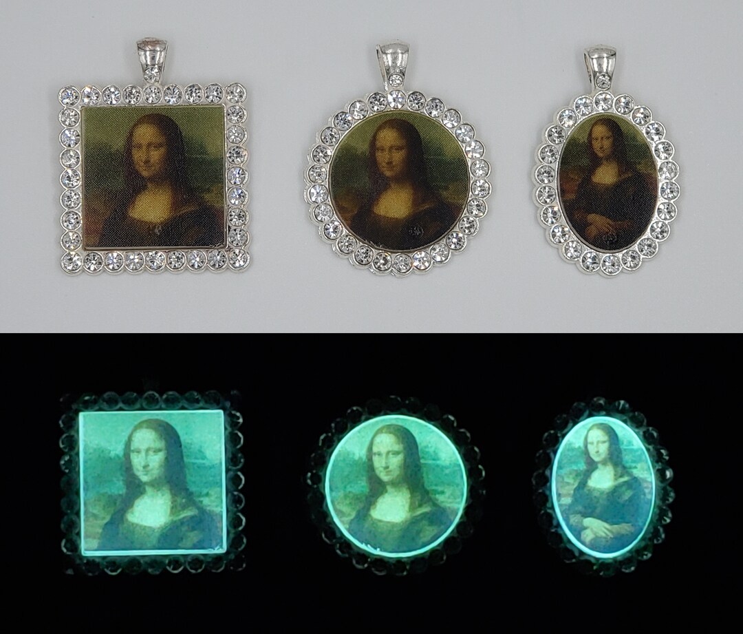 NLM GLOW in the Dark Custom Charm Jewelry: 1 Silver Rhinestone Pendant ...