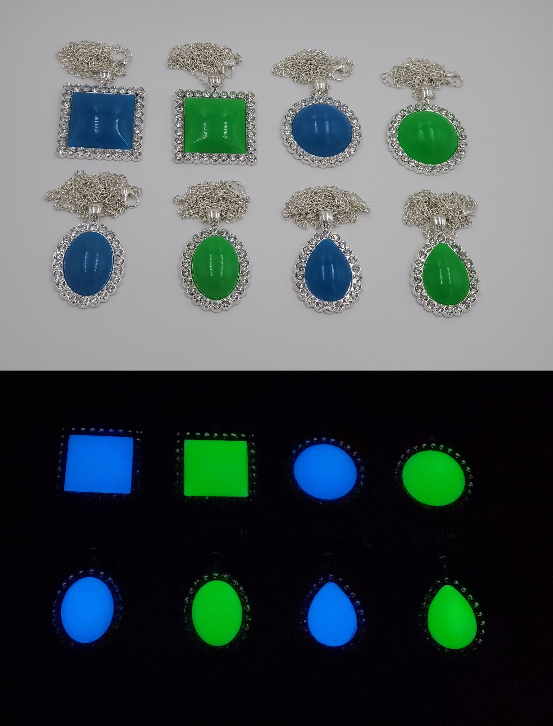 NLM GLOW in the Dark Custom Dangle Charm Jewelry Set:silver 1 Ring & 1 ...