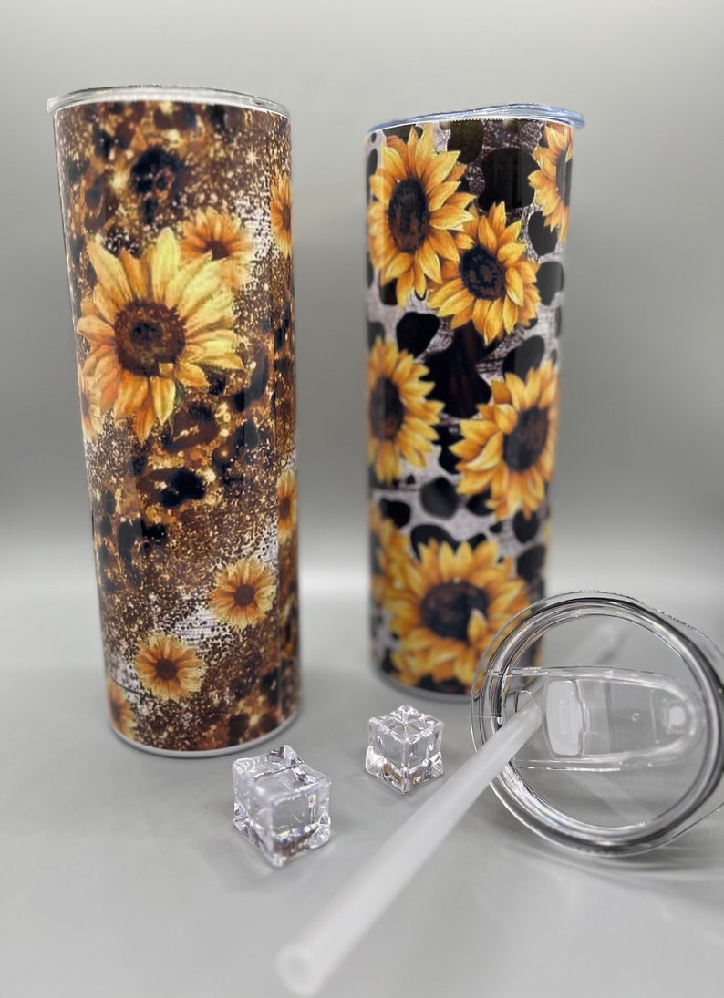 Sunflower Tumblers/yellow Sunflower Tumblers/@0 Oz Sunflower Water ...