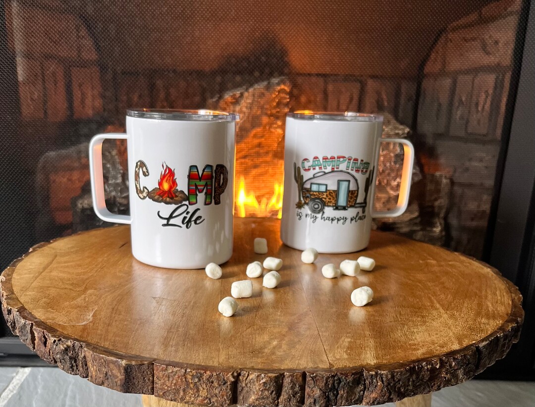 12 Oz Camp Mugs/campfire Mugs/camp Life Mug/camping is My Happy Place ...