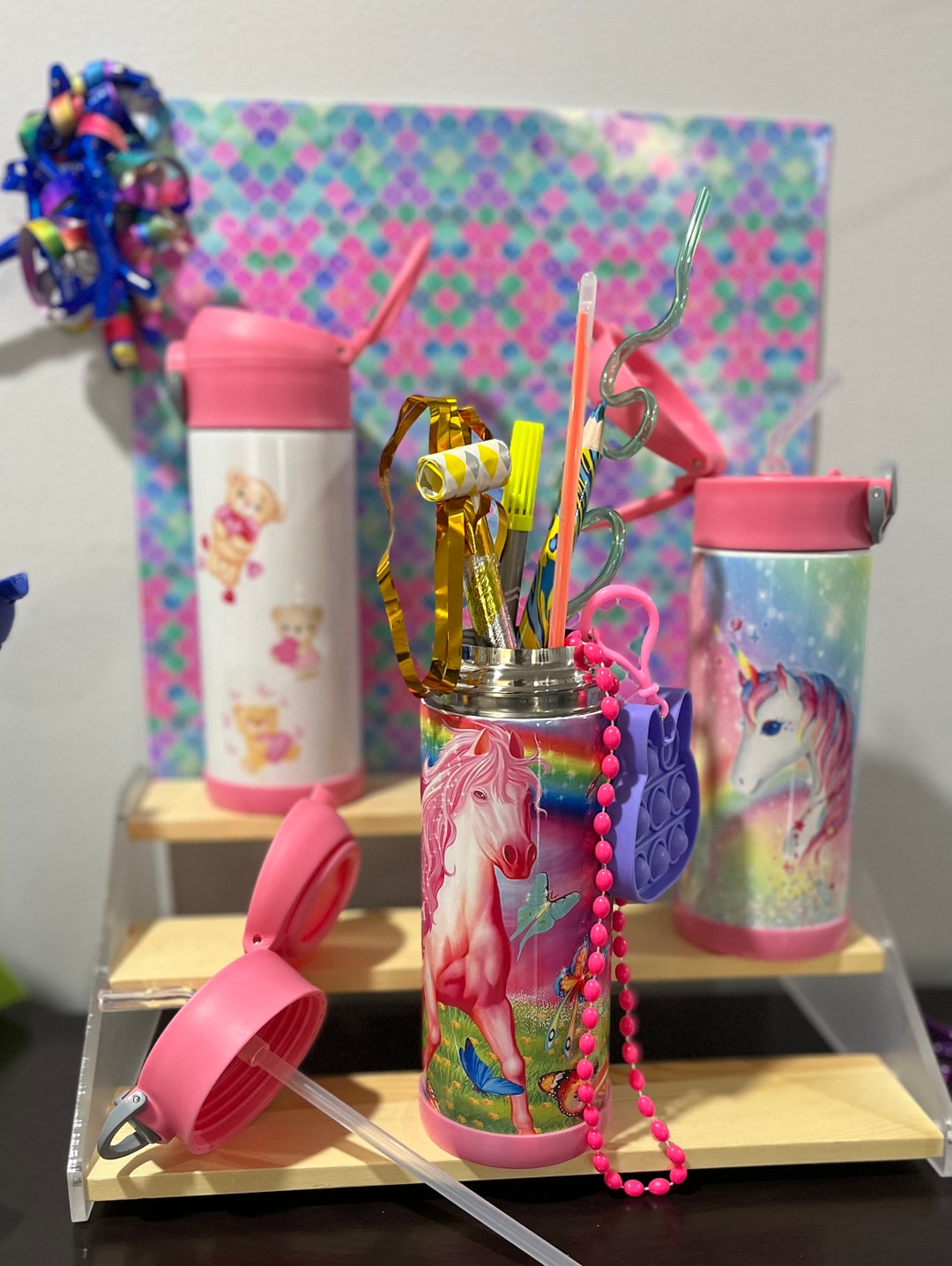 Girls Party Tumblers/girls Gift Favor Tumblers/pink Birthday Party ...