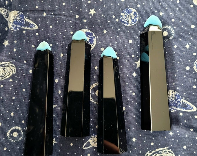 Obsidian Crystal Tower, Crystal Obelisk, 3 to 4 Inches Crystal Tower ...