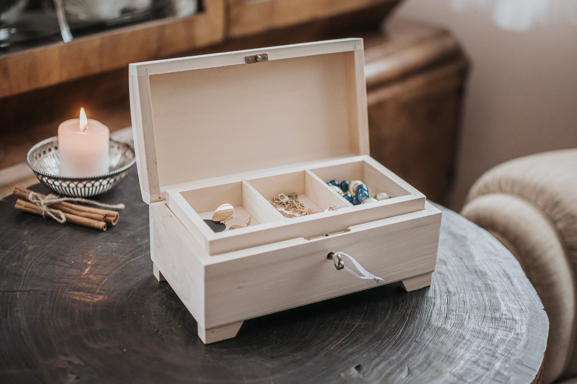 Raw Wooden Box Closed With Keynatural Wood Lockablebox With | Etsy
