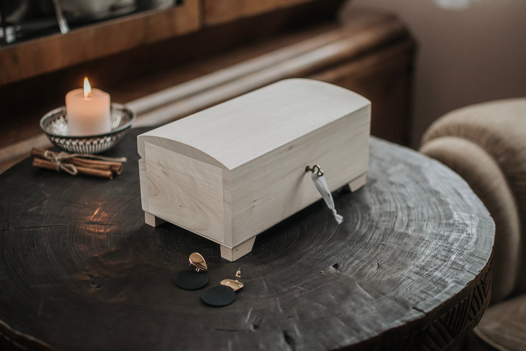 Raw Wooden Box Closed With Keynatural Wood Lockablebox With | Etsy