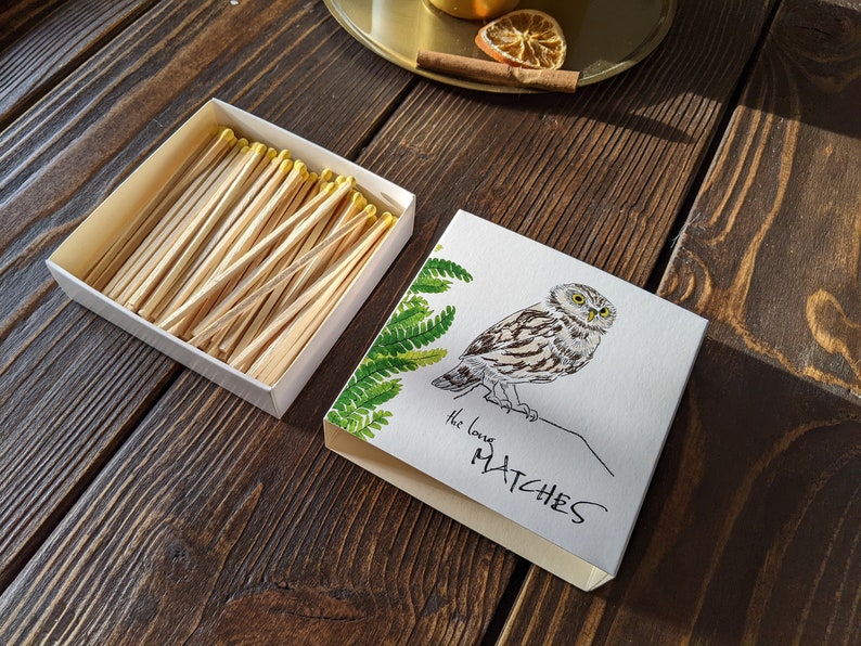 The Long Owl Matches Decorative Box Matchsticks Match Bird - Etsy