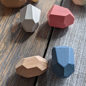 Set of Wooden Stacking Rocks 36 Pcs,wooden Rock Blocks,wooden Stacking ...